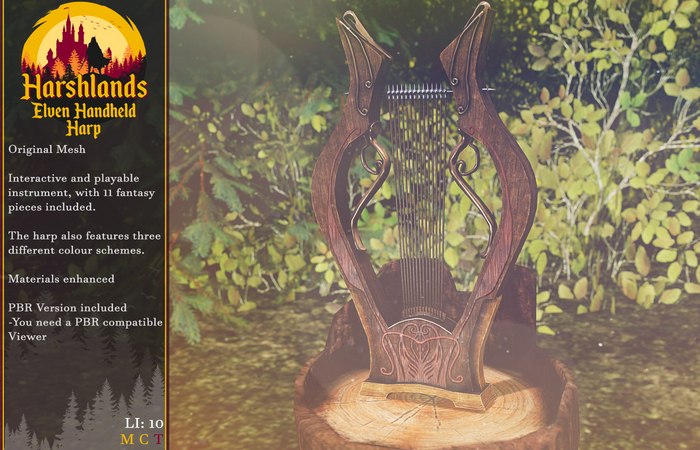 Second Life Marketplace - [Harshlands] Elven Handheld Harp